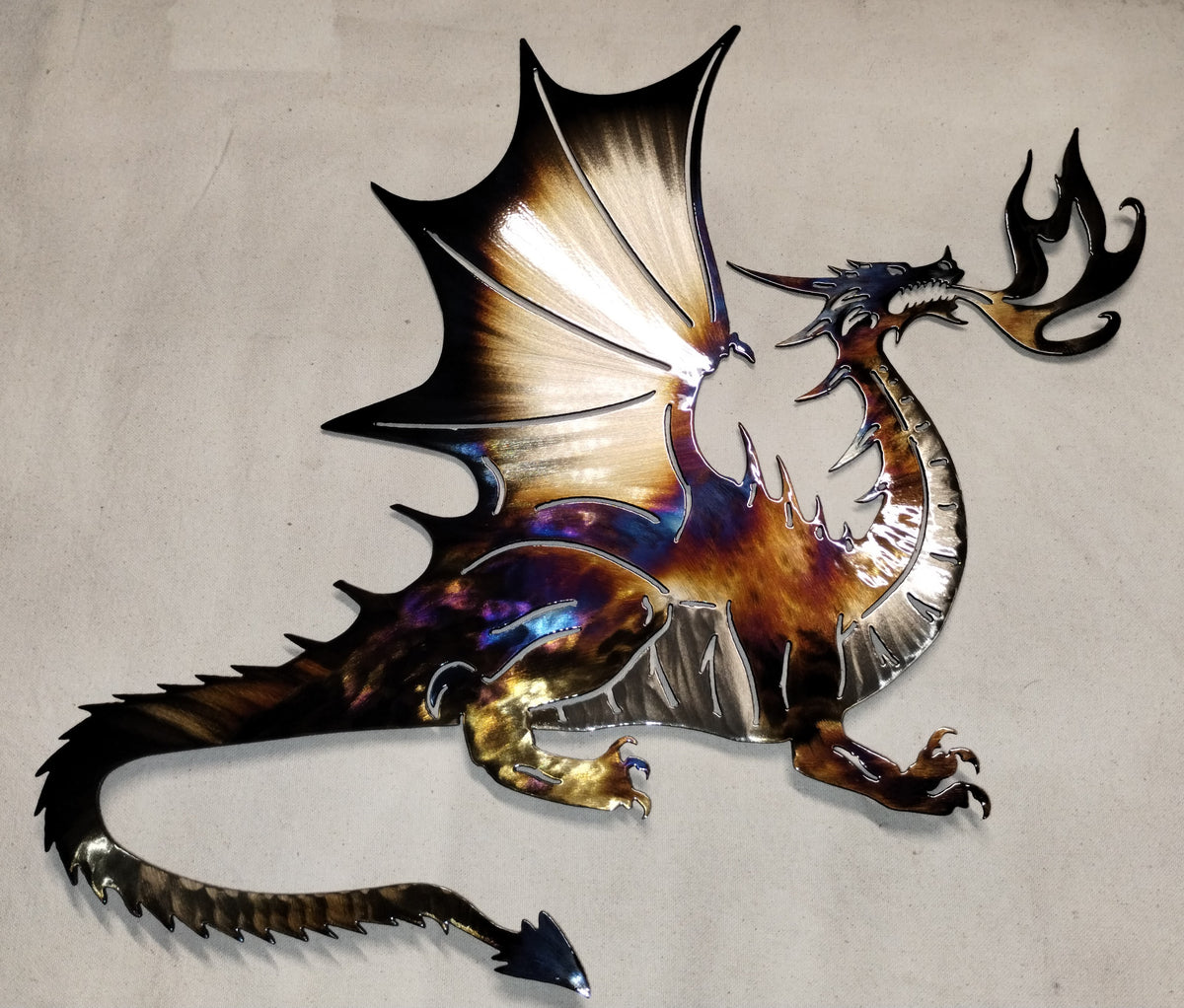 Fire Breathing Dragon – Metal Wall Art – FlashBurn Designs